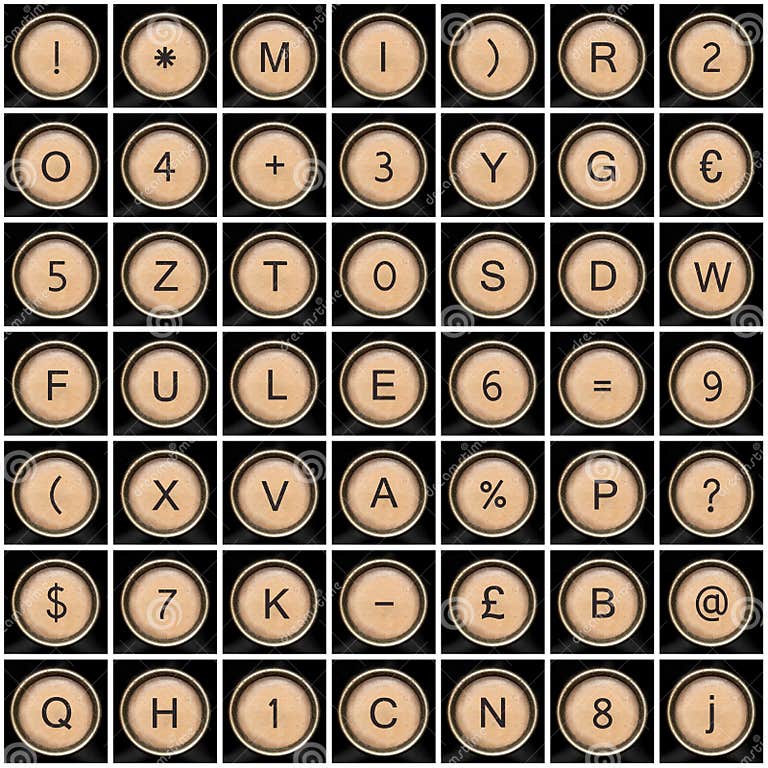 Old Typewriter Symbols (alphabet) Stock Illustration - Illustration of ...