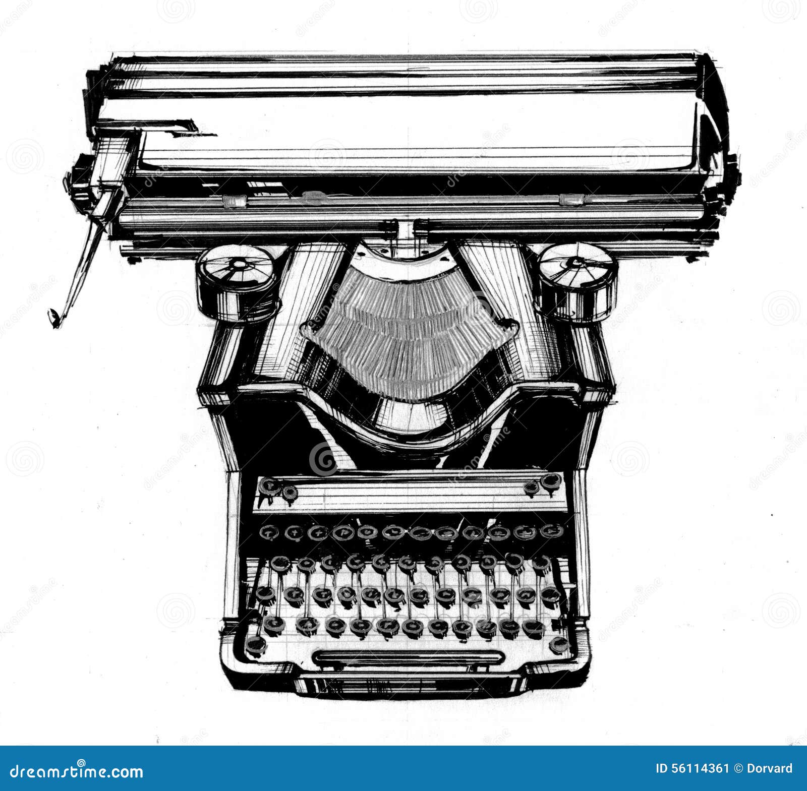 Old Typewriter stock illustration. Illustration of hand - 56114361