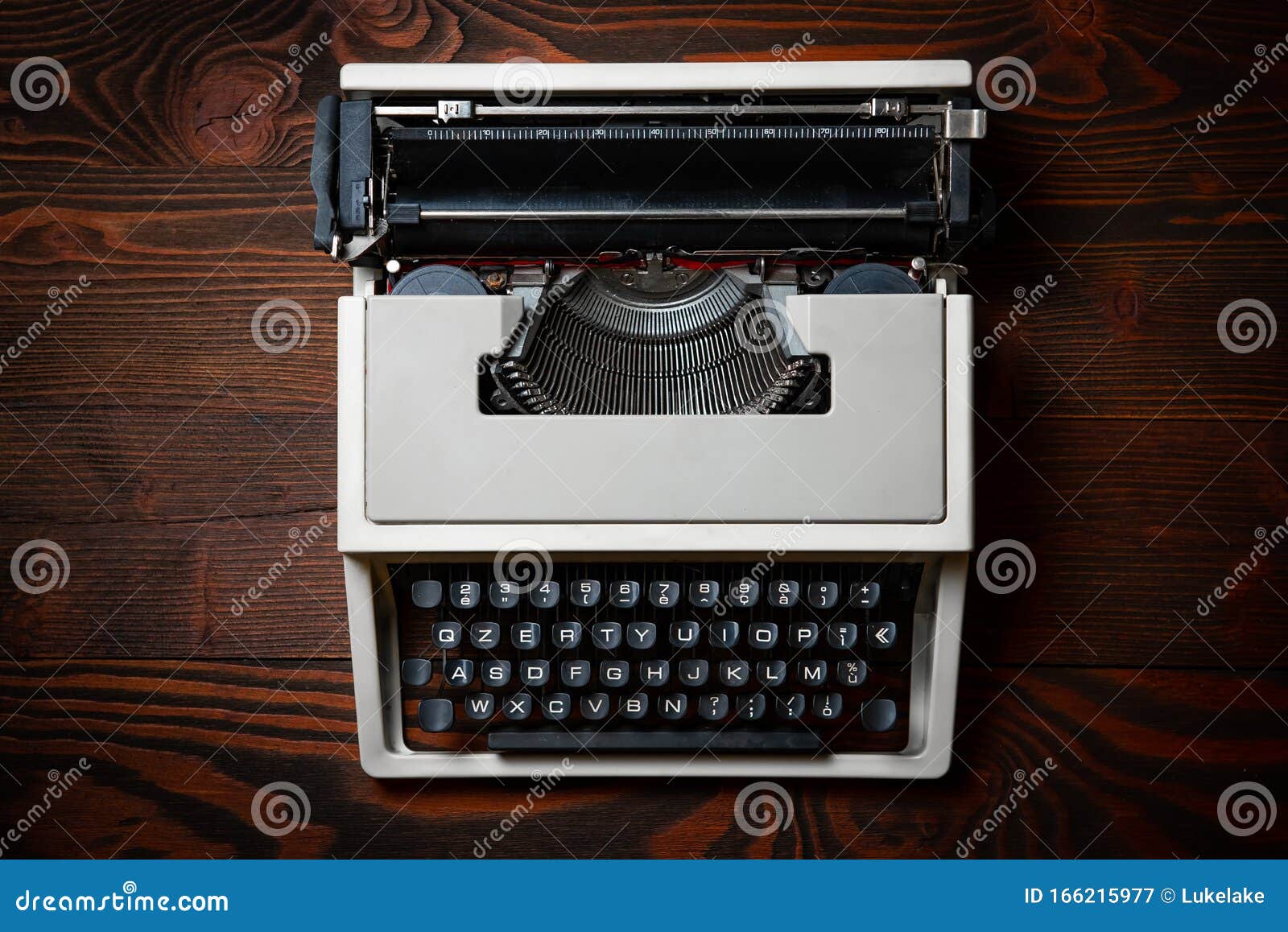 Old Typewriter on Wooden Table Stock Image - Image of concept ...