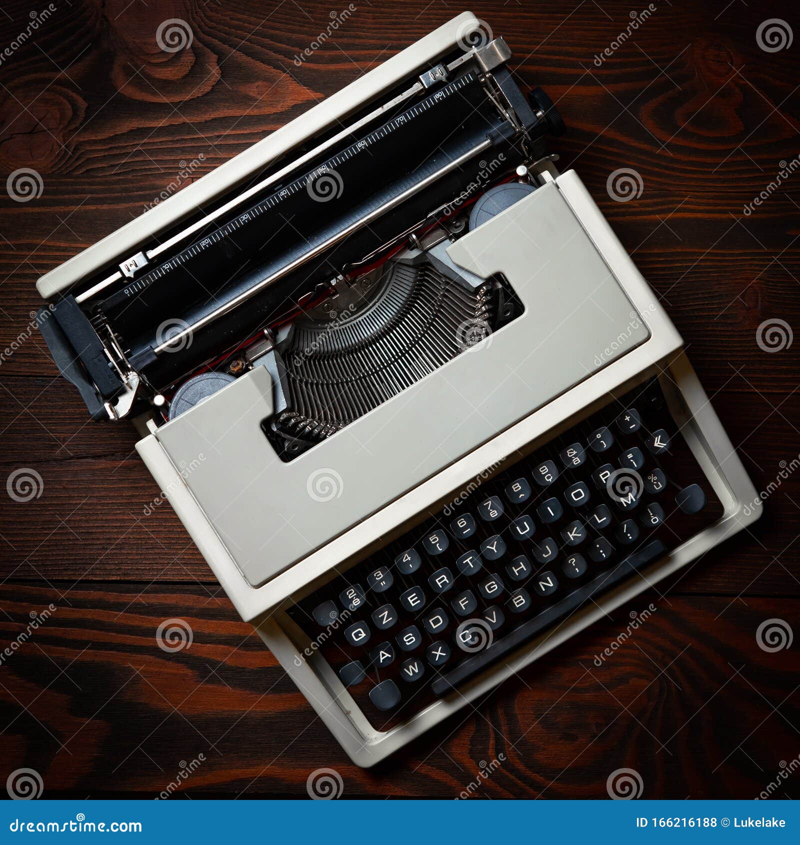 Old Typewriter on Wooden Table Stock Photo - Image of type, symbol ...