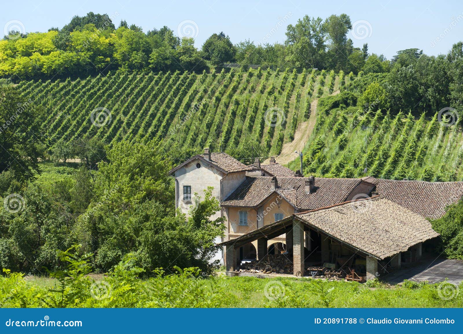 Typical Old Farm Of The Pyrenees, Borda, With A Pile Of Wood Stacked On ...