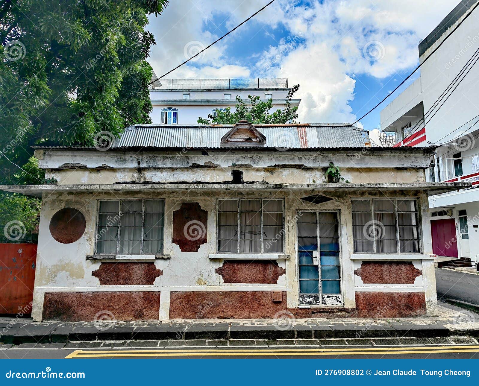 Old Typical House in the Capital of Mauritius Port Louis. Stock Photo ...