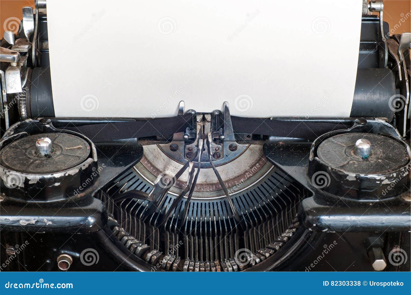 Old Typing Machine and Blank Sheet of Paper for Your Text Stock Photo ...
