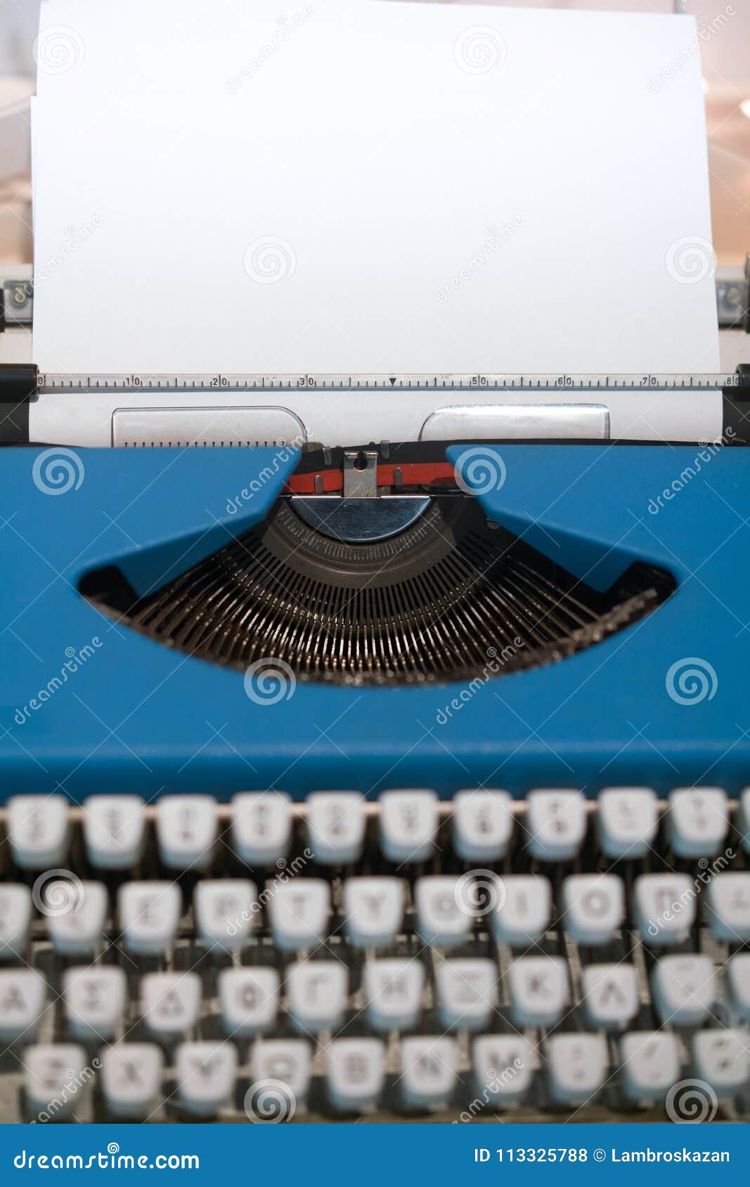 Old Typing Machine, with Blank White Sheet, Ready for Your Ideas Stock ...
