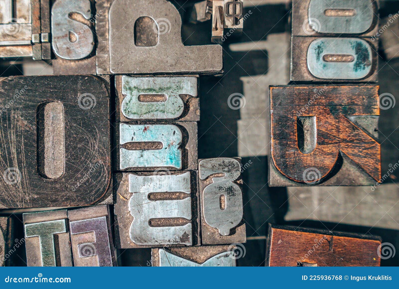 Old Typography Printing Machine with Letter Samples. Stock Photo ...