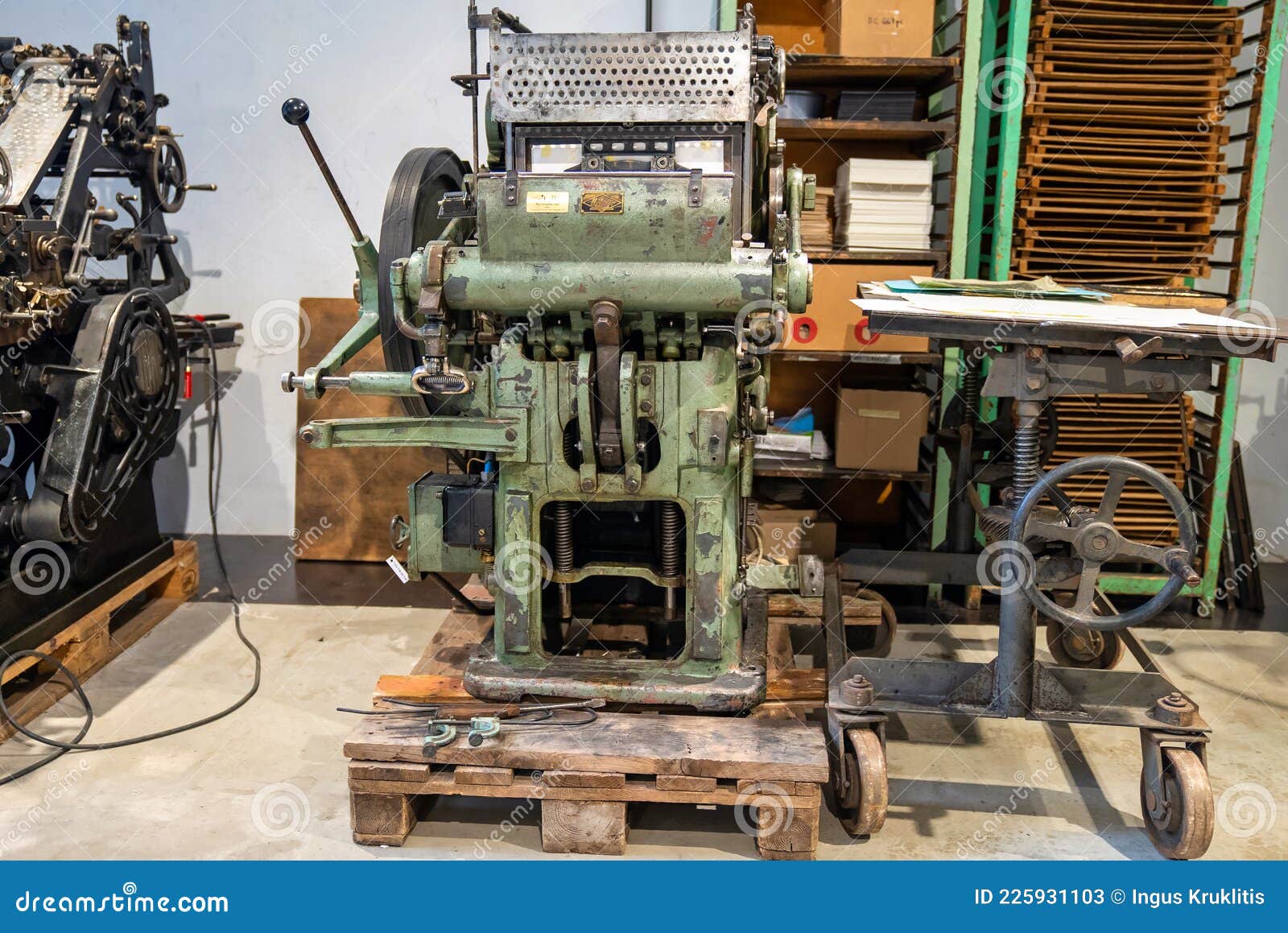 Old Typography Printing Machine with Letter Samples. Editorial Stock ...