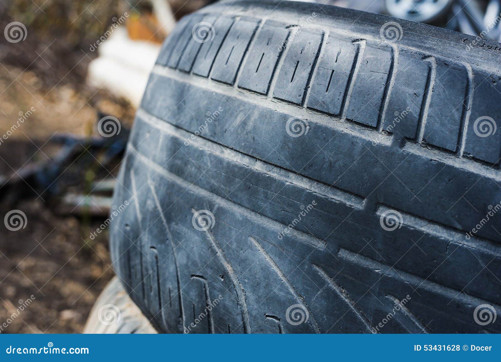 Old tyre with worn tread stock photo. Image of backgrounds - 53431628