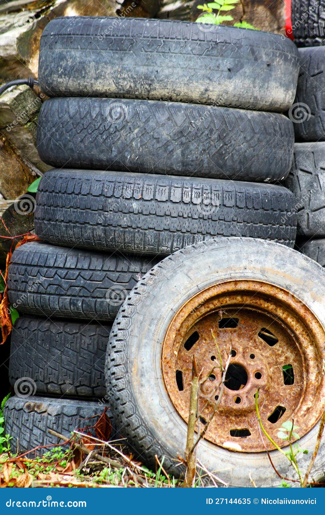 Old tyres stock image. Image of environmental, damage - 27144635