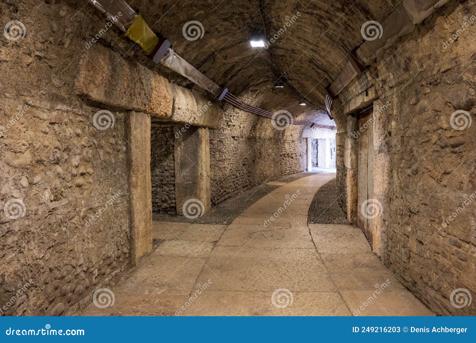 Old underground corridor stock image. Image of arena - 249216203