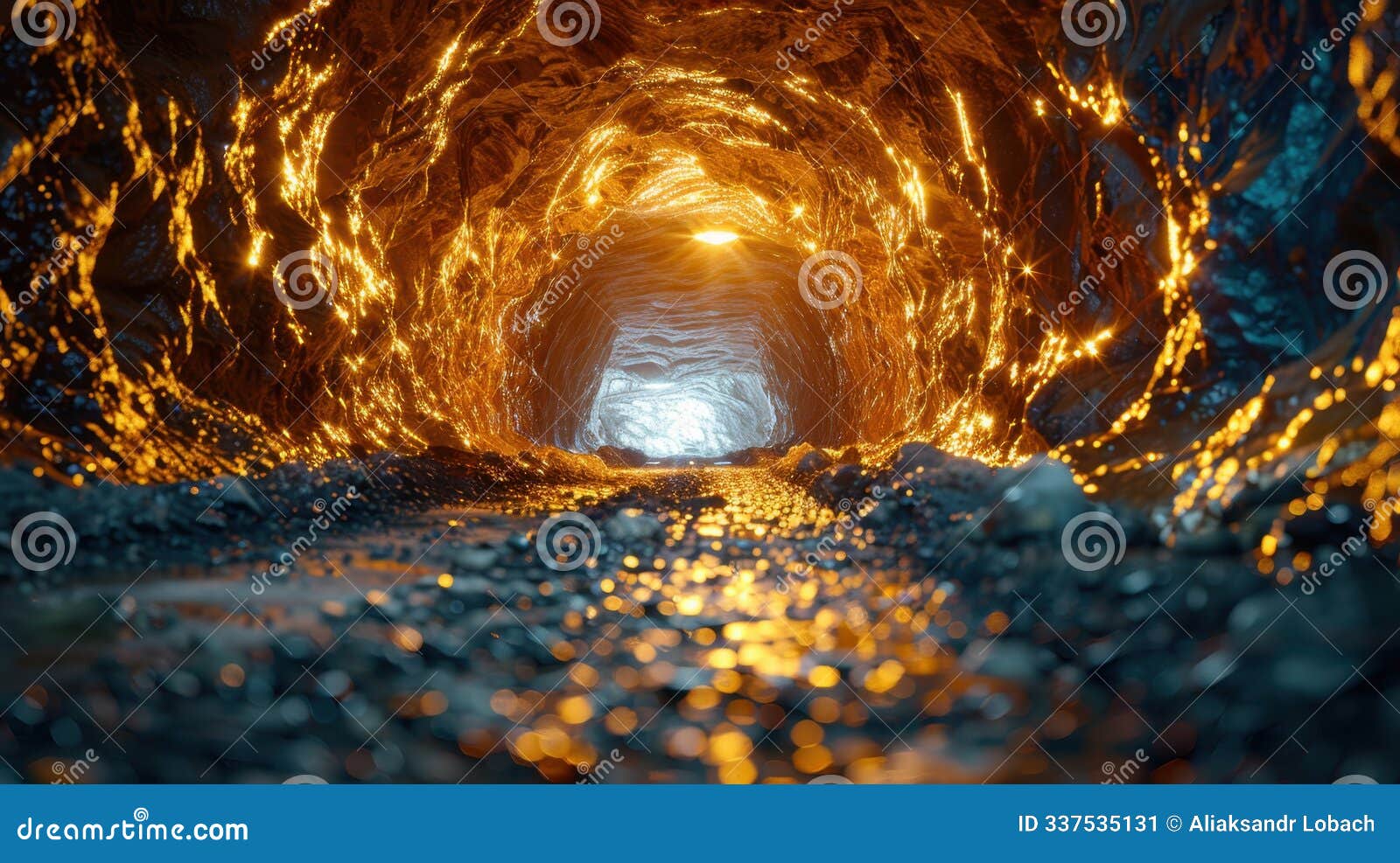 The Old Underground Tunnel of the Gold Mine. Gold Mining in the Mine ...