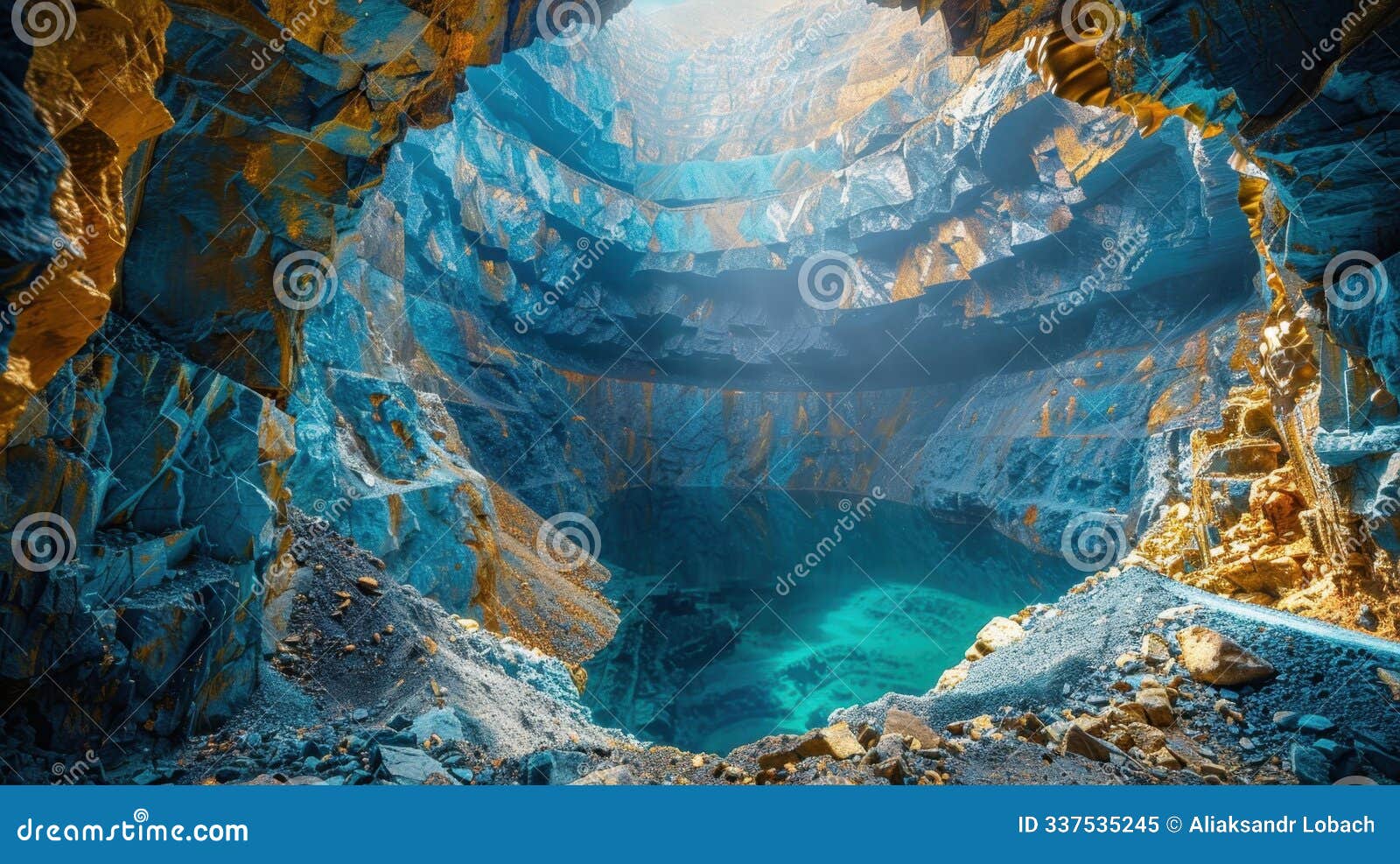 The Old Underground Tunnel of the Gold Mine. Gold Mining in the Mine ...