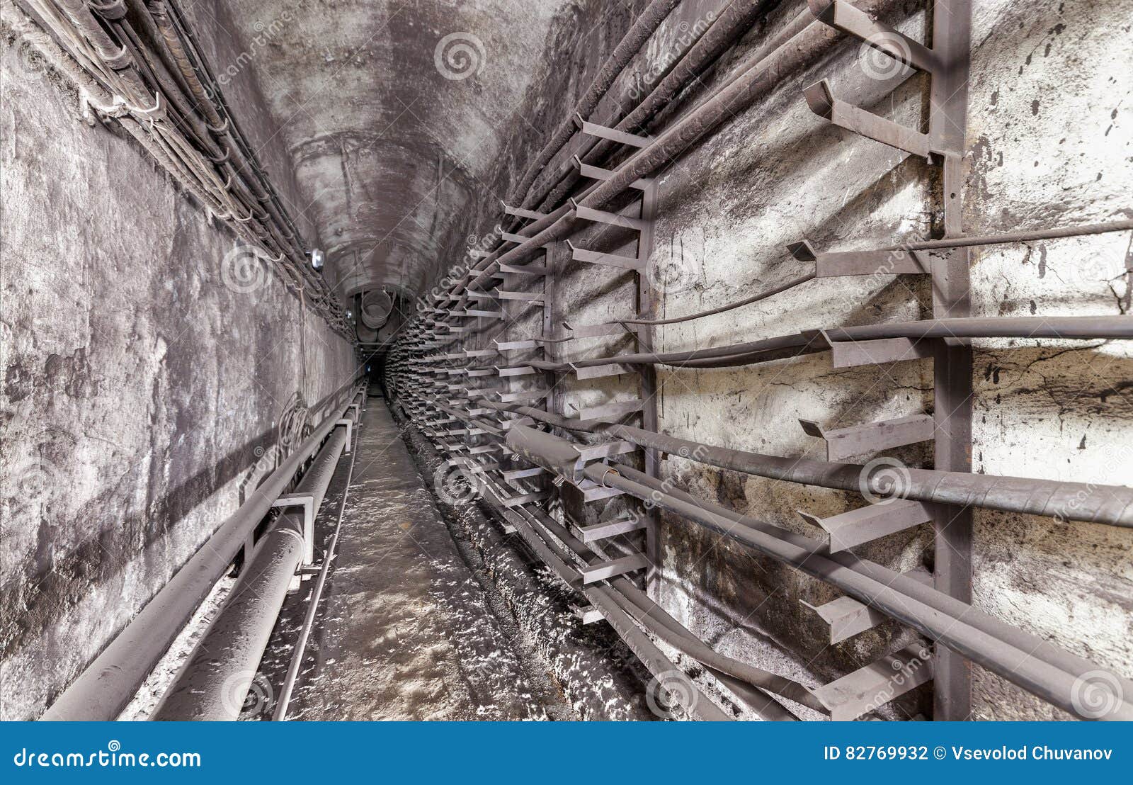 Old Underground Utility Vault. Subway Communication Lines Stock Photo ...