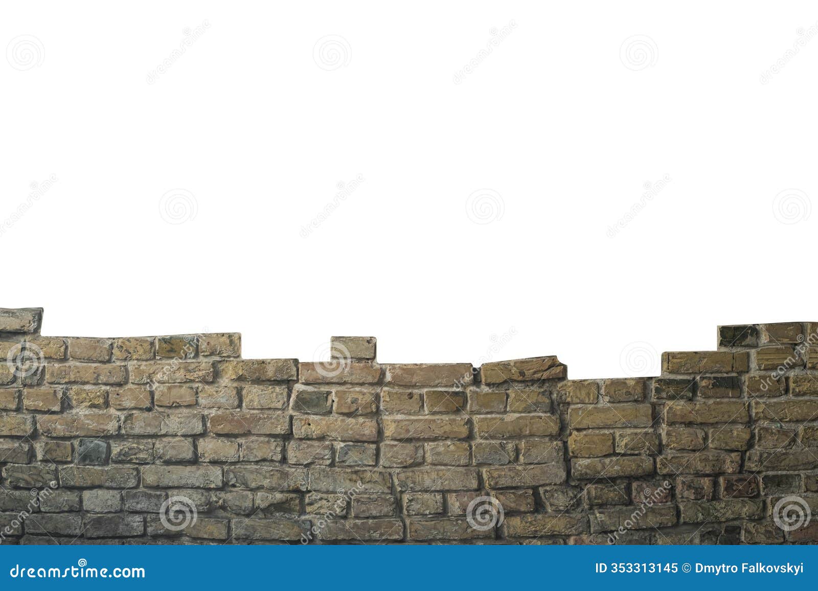 Old Unfinished Brick Wall is Isolated Stock Image - Image of laying ...