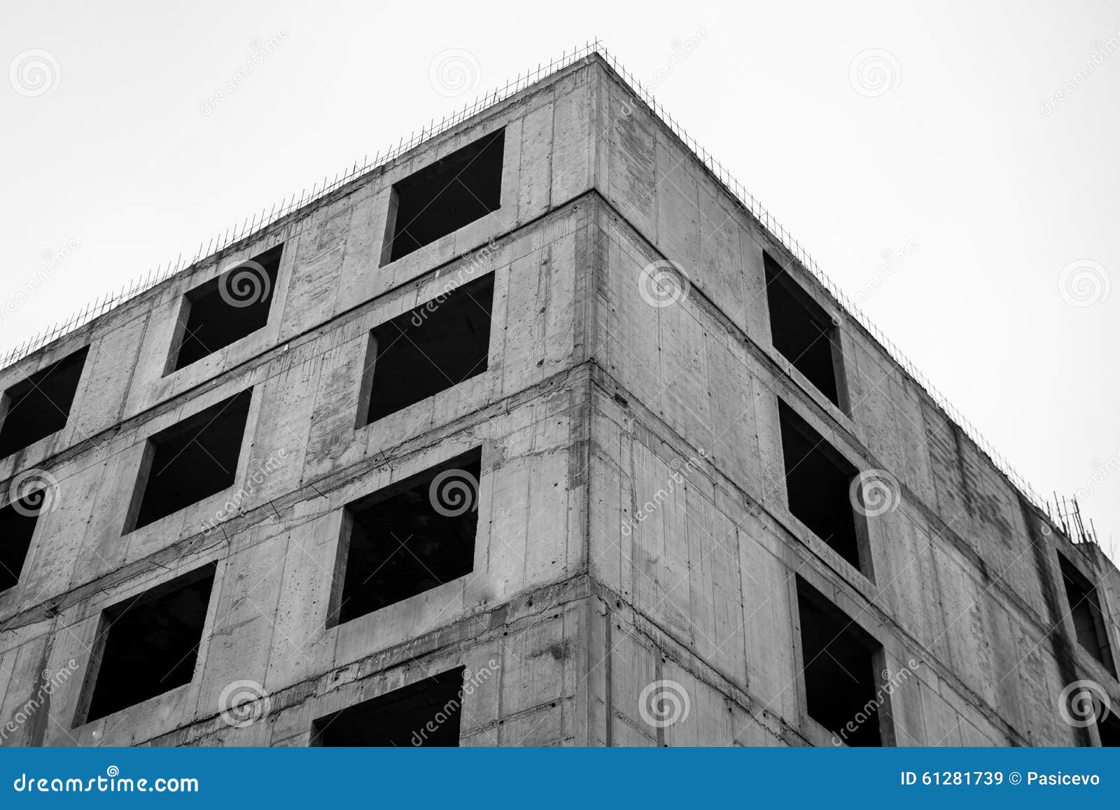 Old Unfinished Concrete Building. Stock Image - Image of abandoned ...