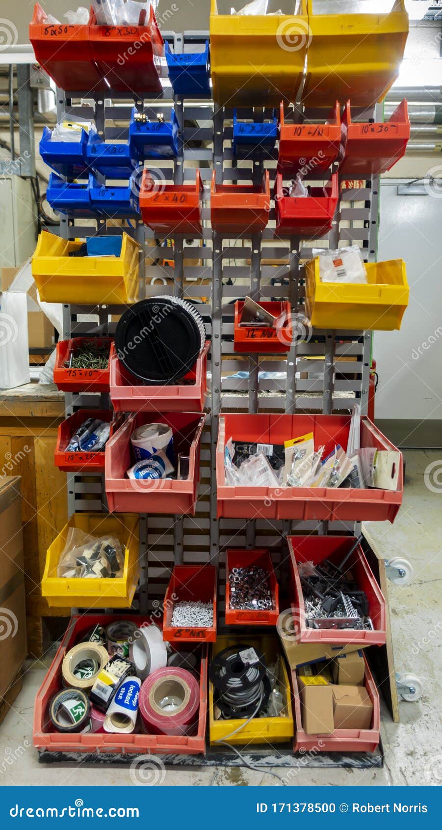 Old Untidy Spare Parts Rack in an Engineers Workshop Stock Photo ...