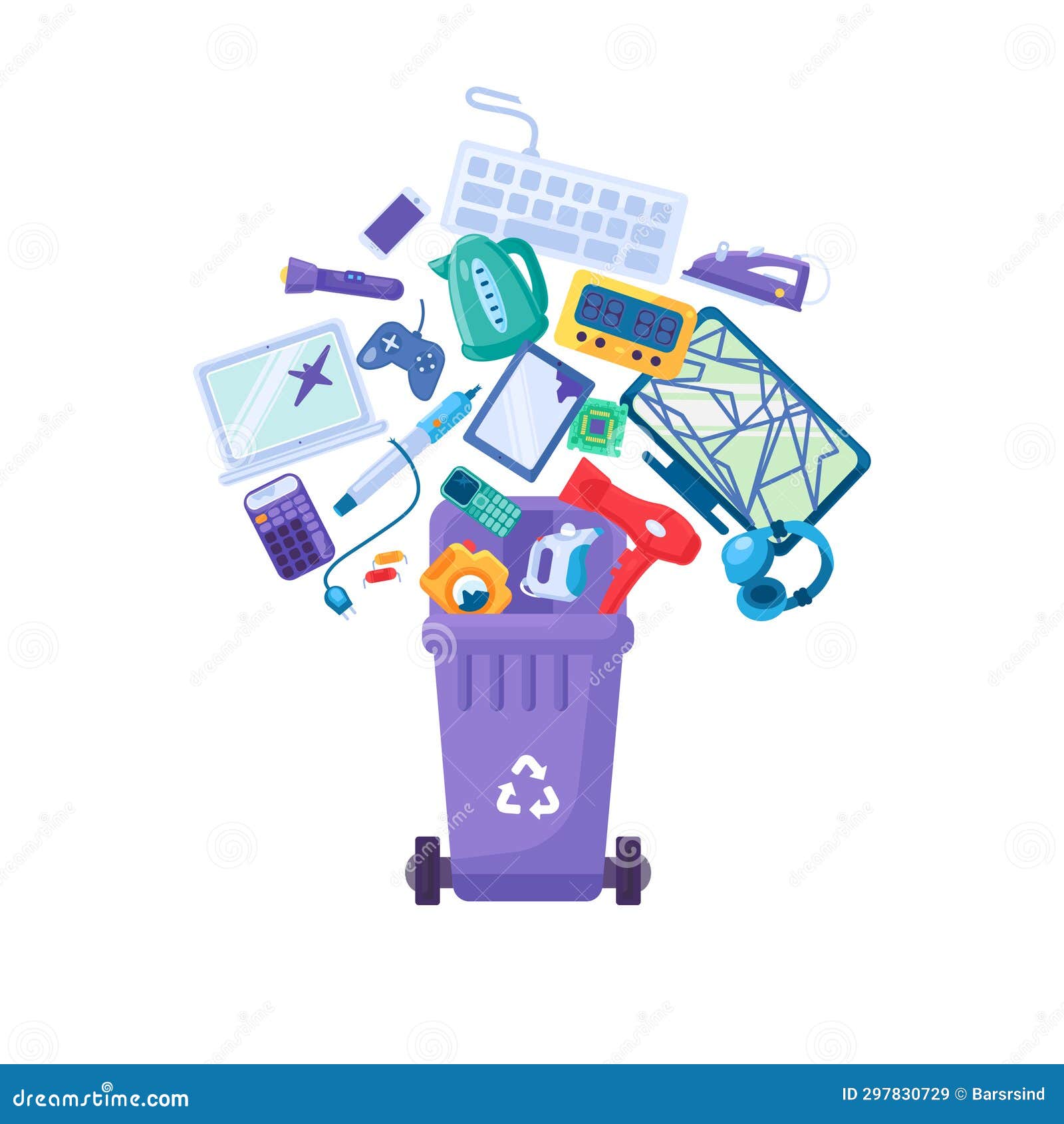Unwanted Electronic Devices Falling To Landfill Stock Vector ...