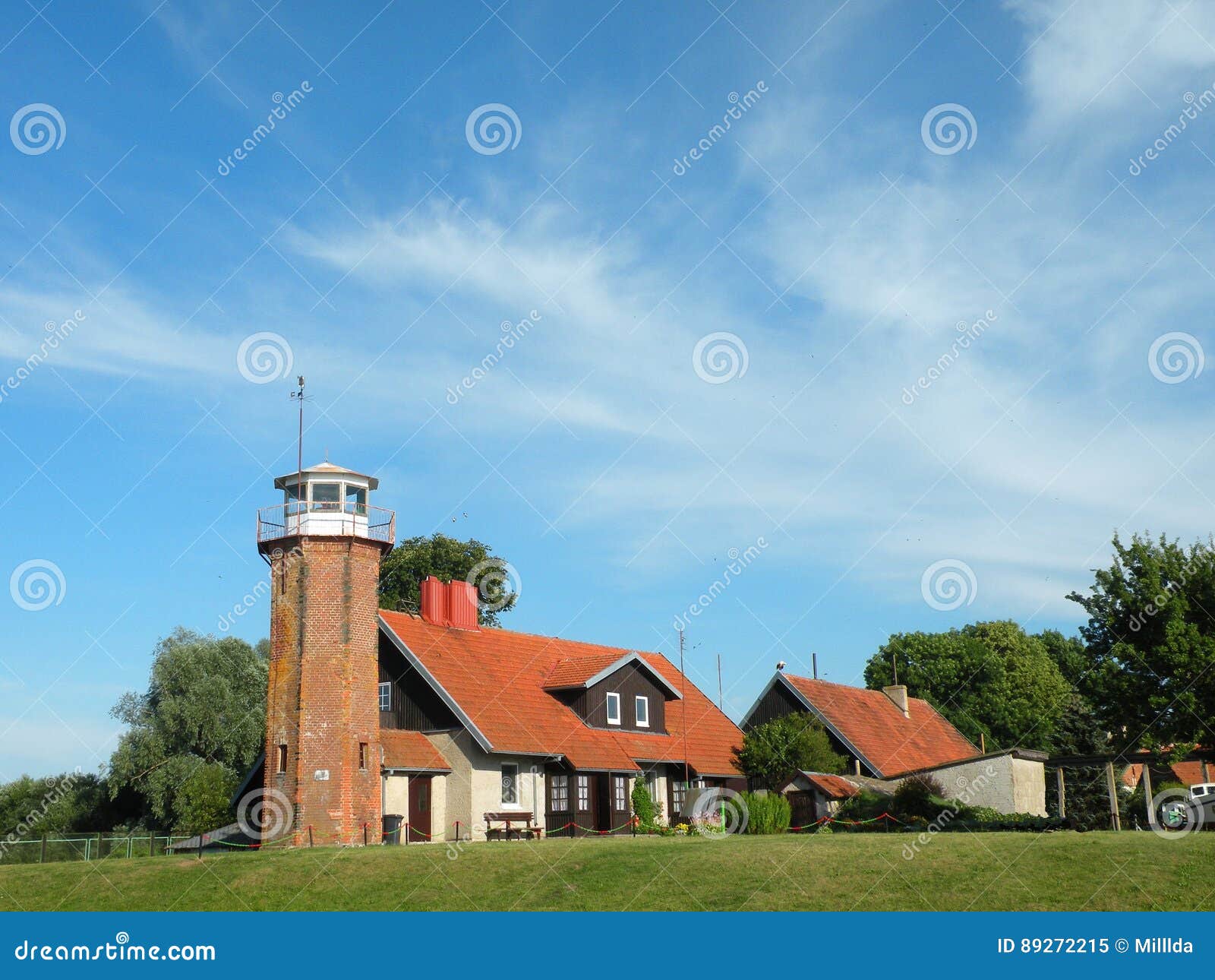 Old Uostadvaris Lighthouse, Lithuania Stock Image - Image of europe ...