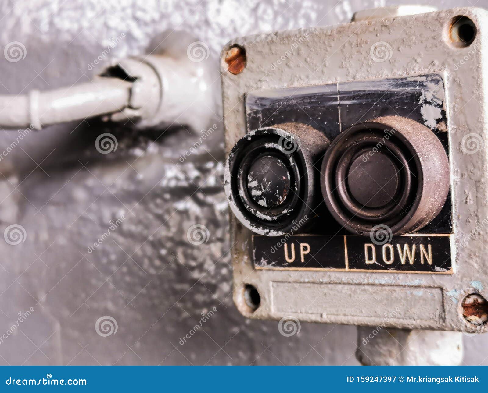 Old Up- Down Switch on Pneumatic Control System Stock Image - Image of ...