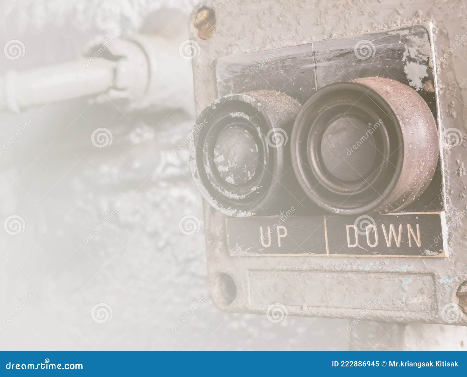 Old Up- Down Switch on Pneumatic Control System Pastel Tones. with Copy ...