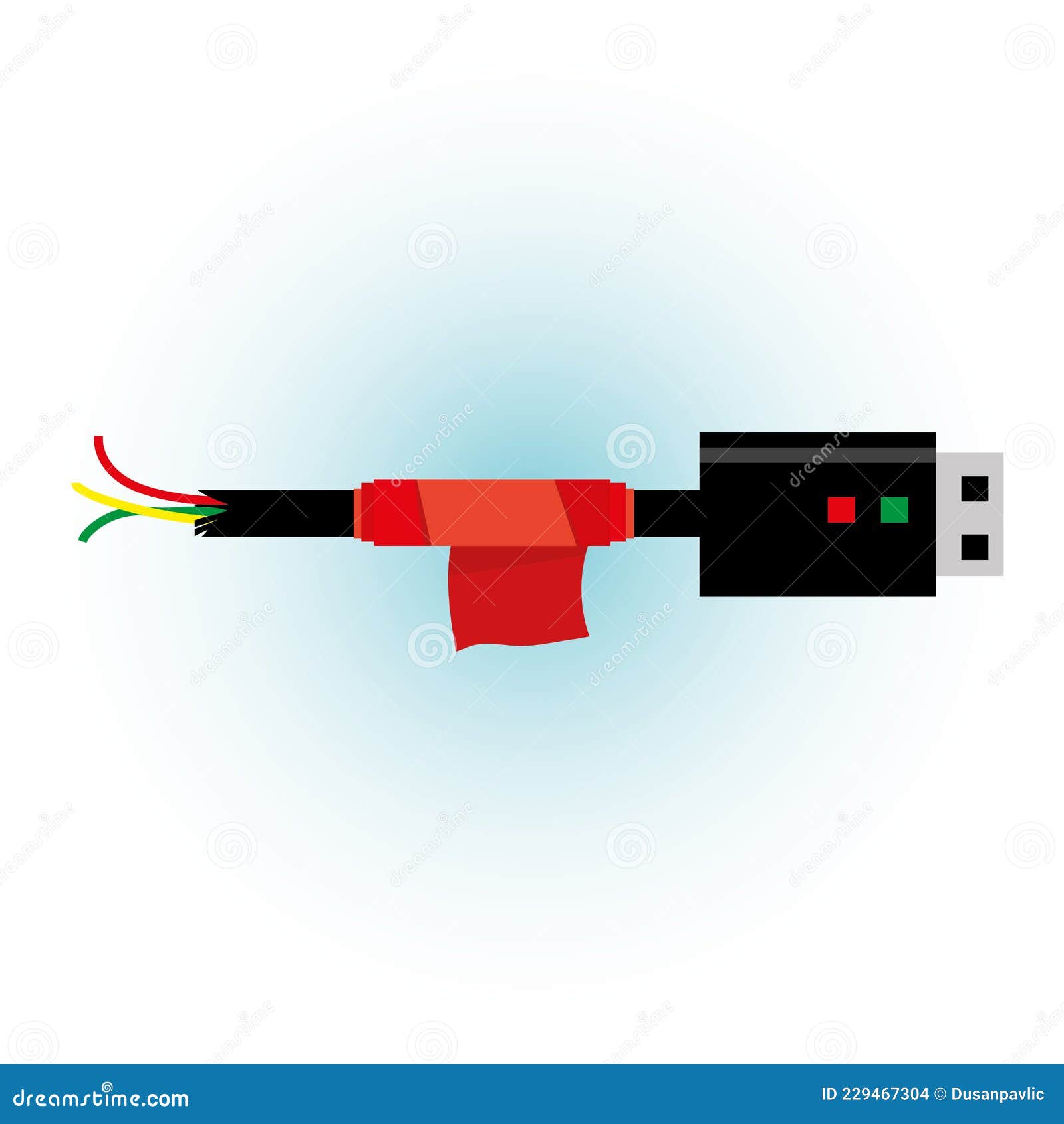 Old USB Cable Ready for Recycling Stock Vector - Illustration of ...