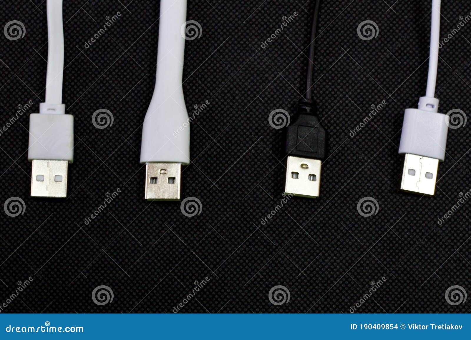 Old USB Plug Cable Isolated on Black Background Stock Photo - Image of ...