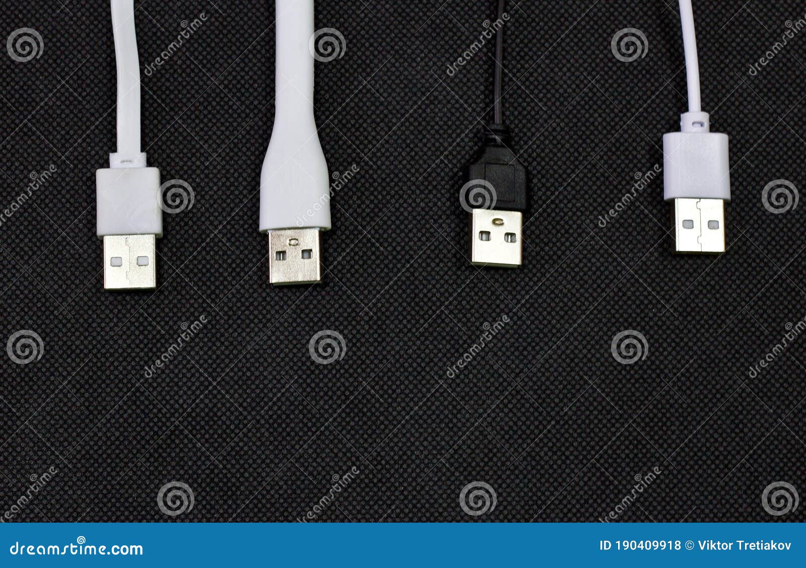 Old USB Plug Cable Isolated on Black Background Stock Photo - Image of ...