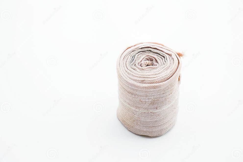 Old Used Bandage Roll on White Background Stock Photo - Image of ...