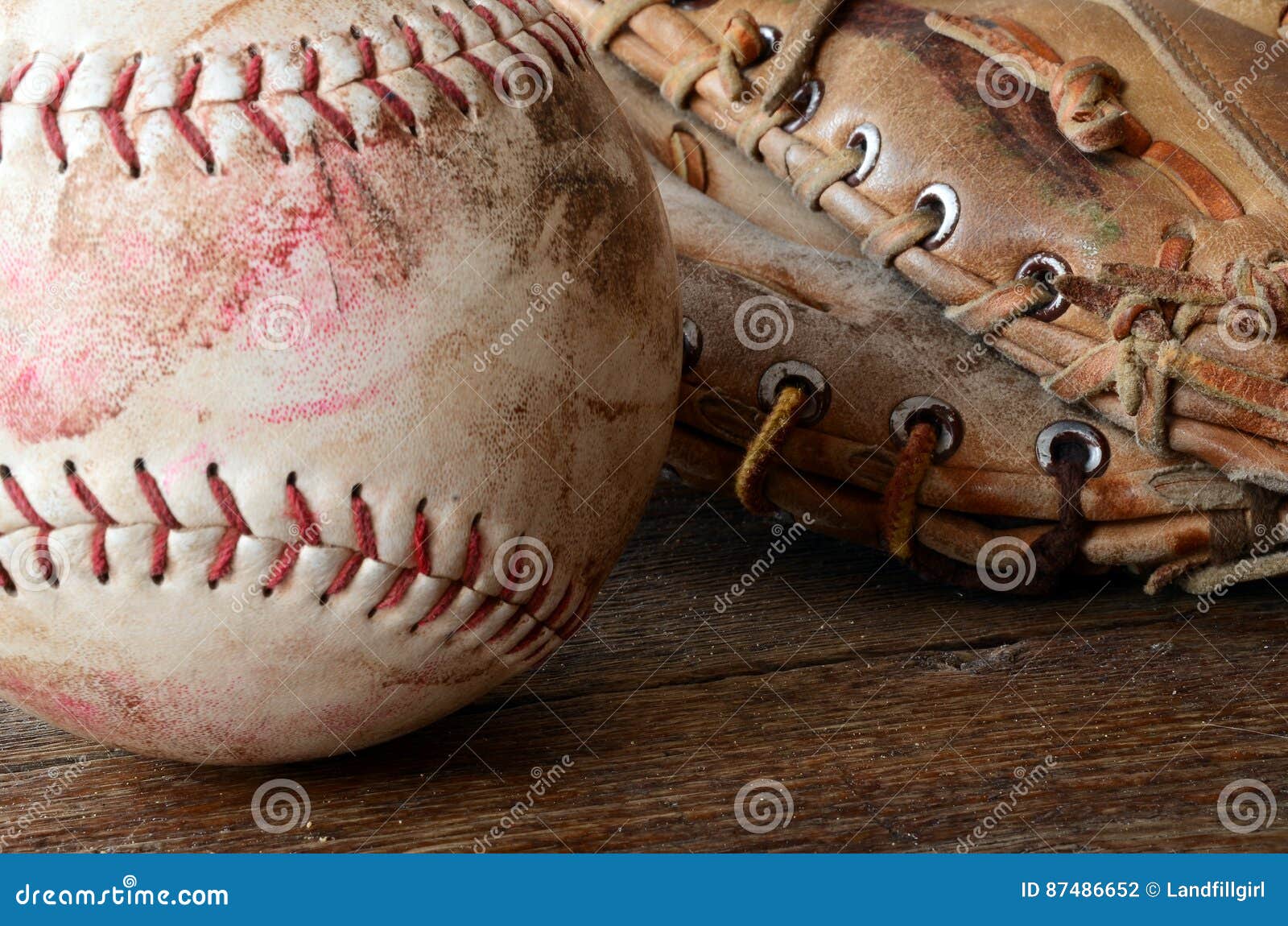 Old Used Baseball Equipment Stock Photo - Image of macro, ball: 87486652