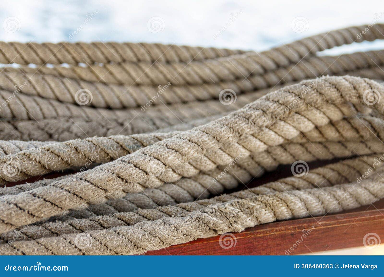 Old used boat rope stock image. Image of sail, boats - 306460363