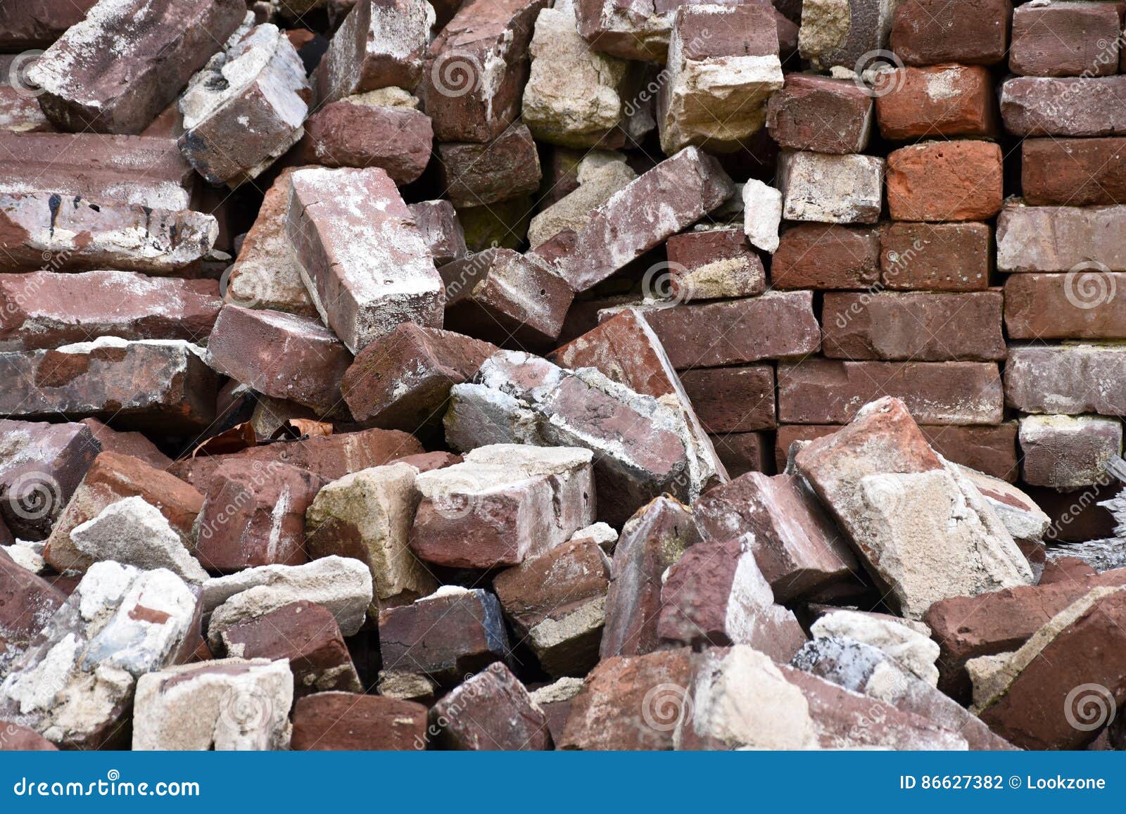 Old Used Bricks stock photo. Image of chipped, aged, cement - 86627382