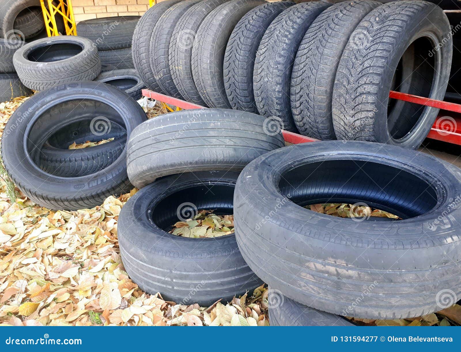 Old Used Car Tires, Tire Dump, a Bunch of Used Tires Editorial ...