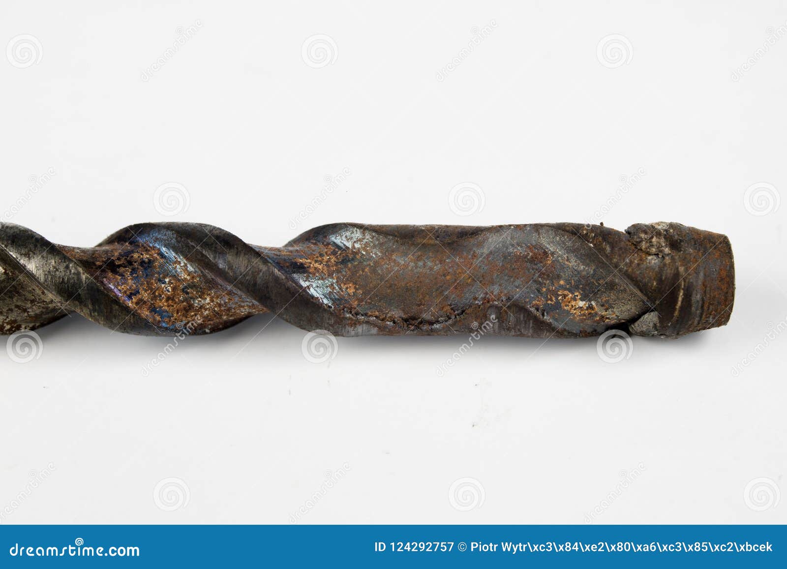 Old Used Drill Bits for Concrete. Damaged Tools for Construction Stock ...