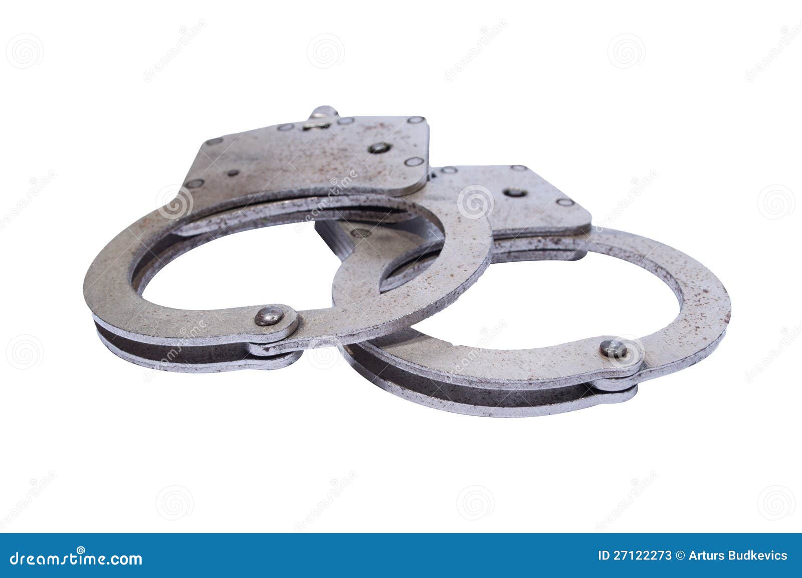 Old used Handcuffs stock image. Image of justice, steel - 27122273