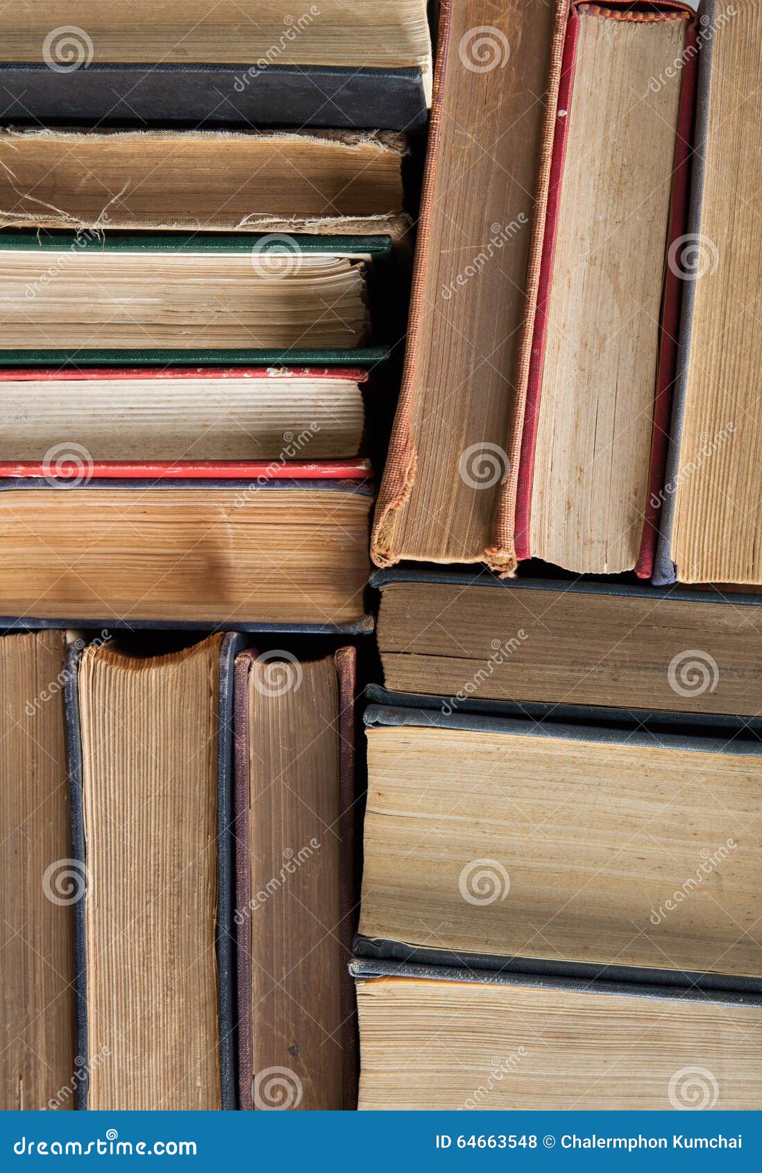 Old and Used Hardback Books or Text Books Seen from Above. Stock Photo ...