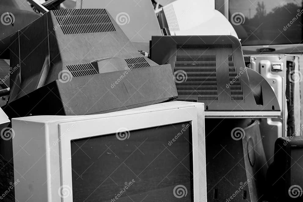 Old Used and Obsolete Electronic Equipment Stock Image - Image of ...