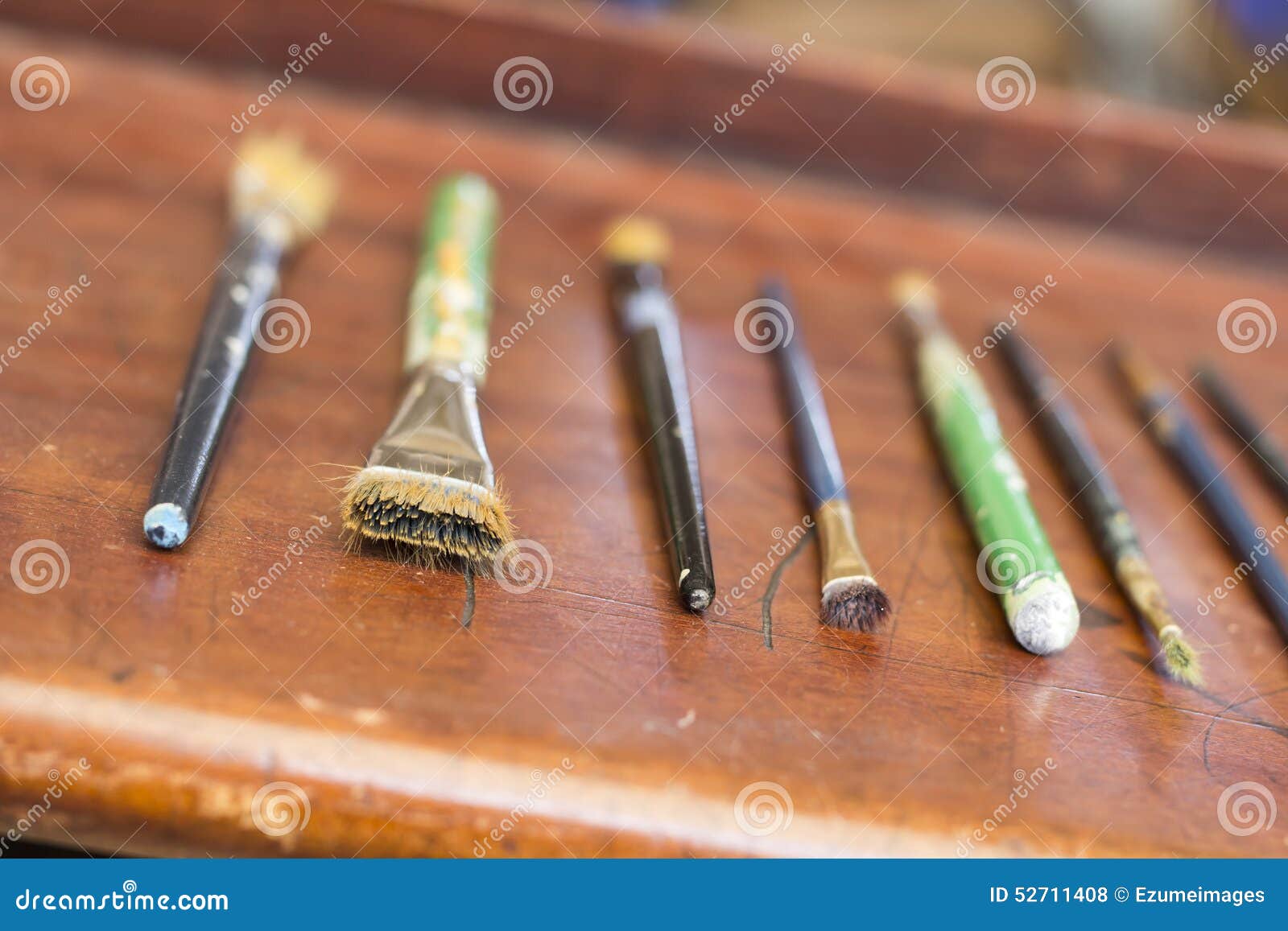 Old Used Paint Brushes stock photo. Image of background - 52711408