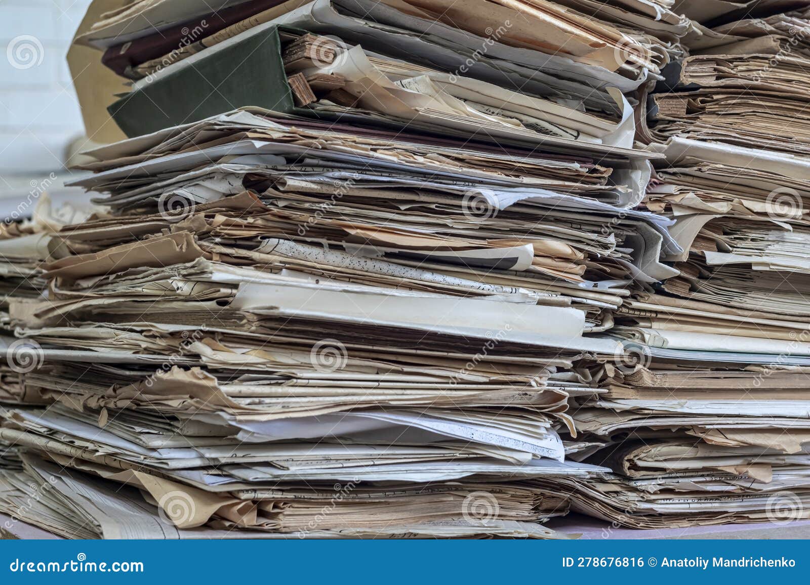 Old used papers. stock photo. Image of data, closeup - 278676816