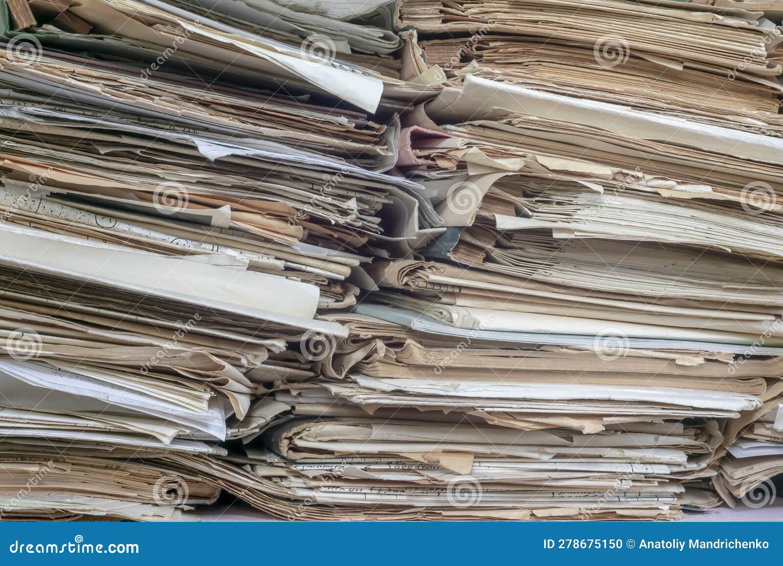 Old used papers. stock photo. Image of page, natural - 278675150