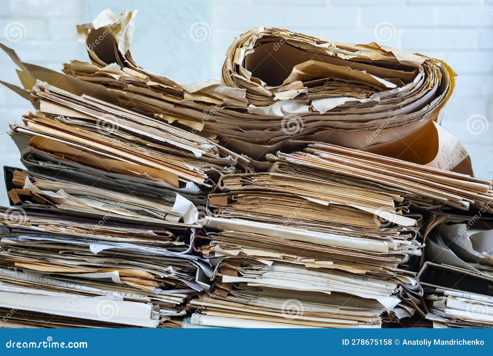 Old used papers. stock photo. Image of document, newspaper - 278675158
