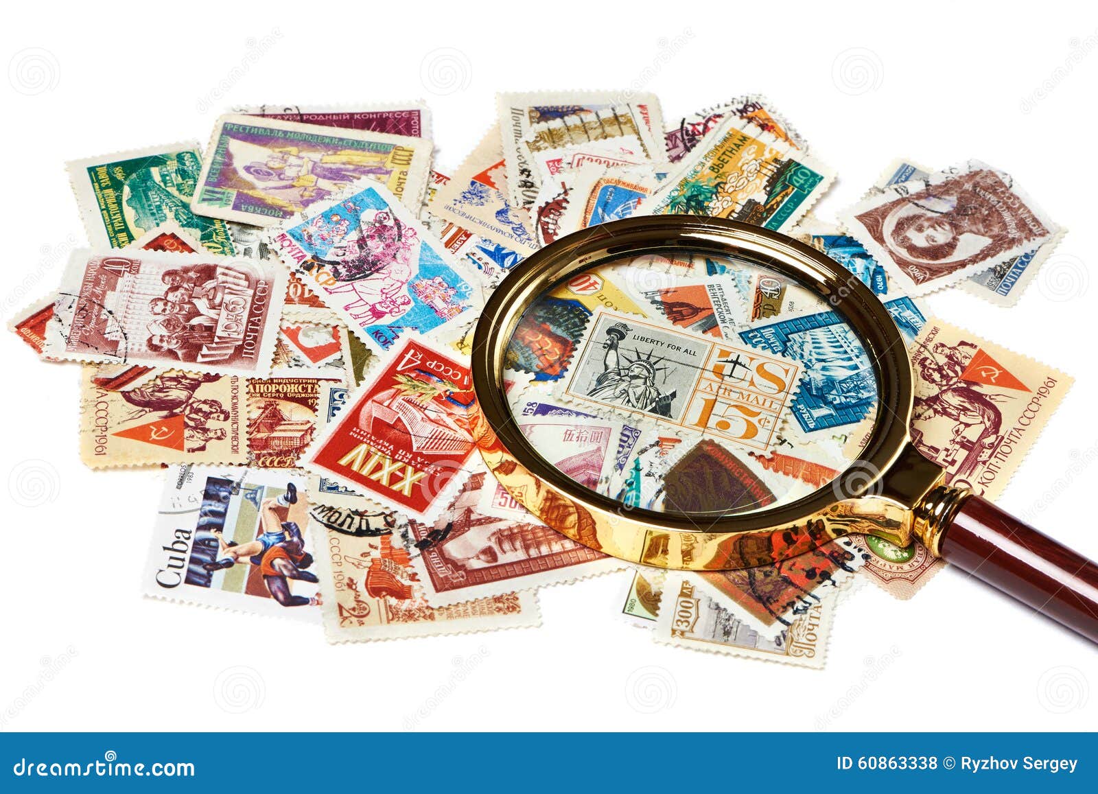 Old used postage stamps editorial stock photo. Image of pattern - 60863338