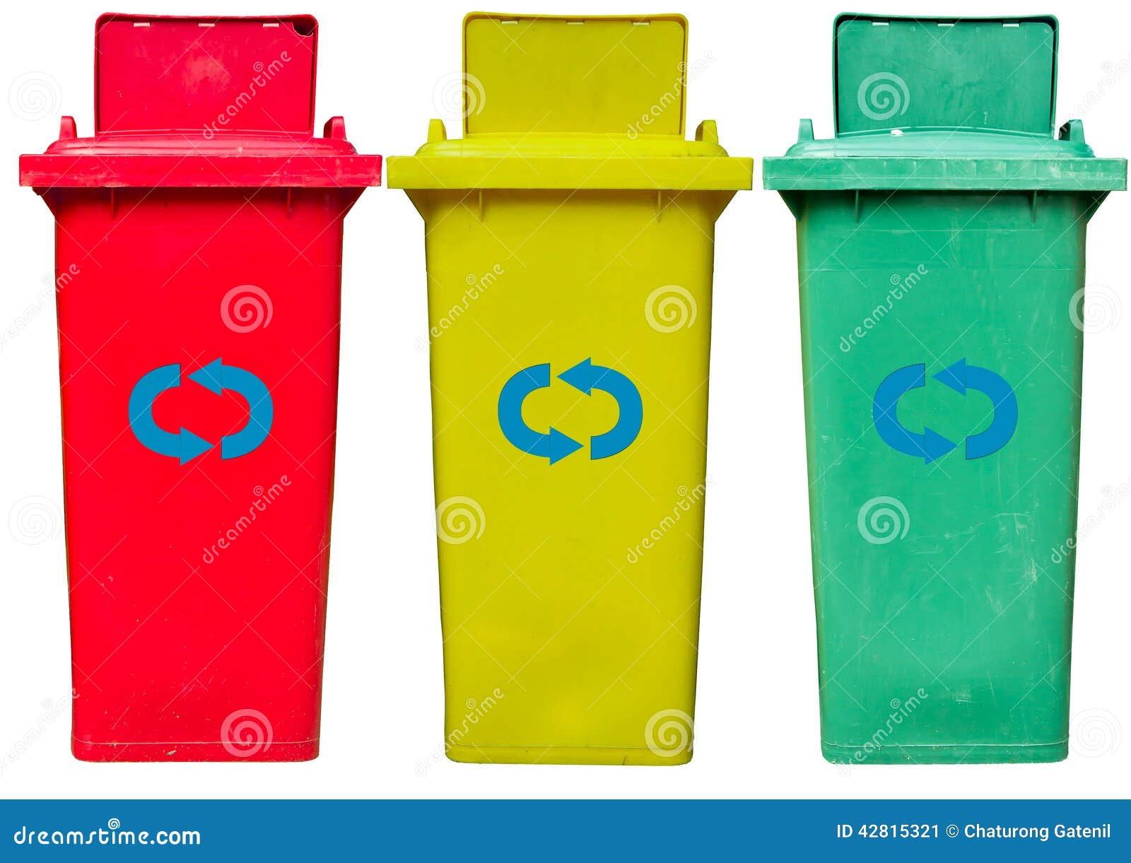 Old Used Recycle Bins Isolated Stock Image - Image of trashcan ...
