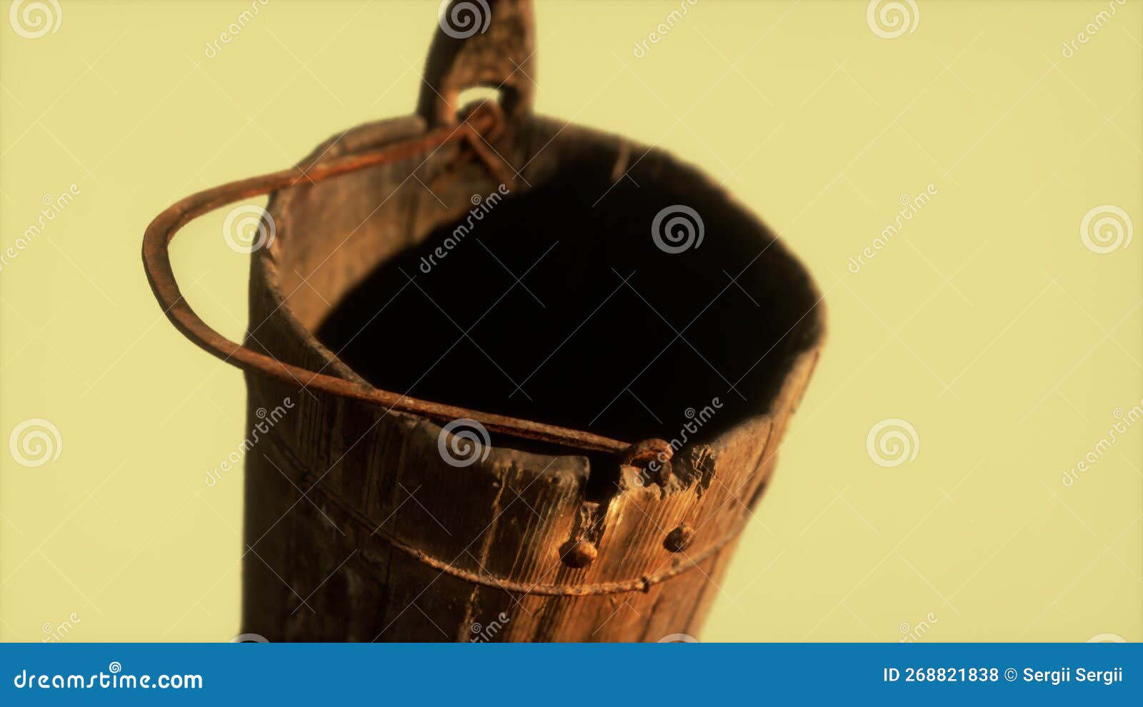 Old Used Rusted Wooden Bucket Stock Photo - Image of garden, texture ...