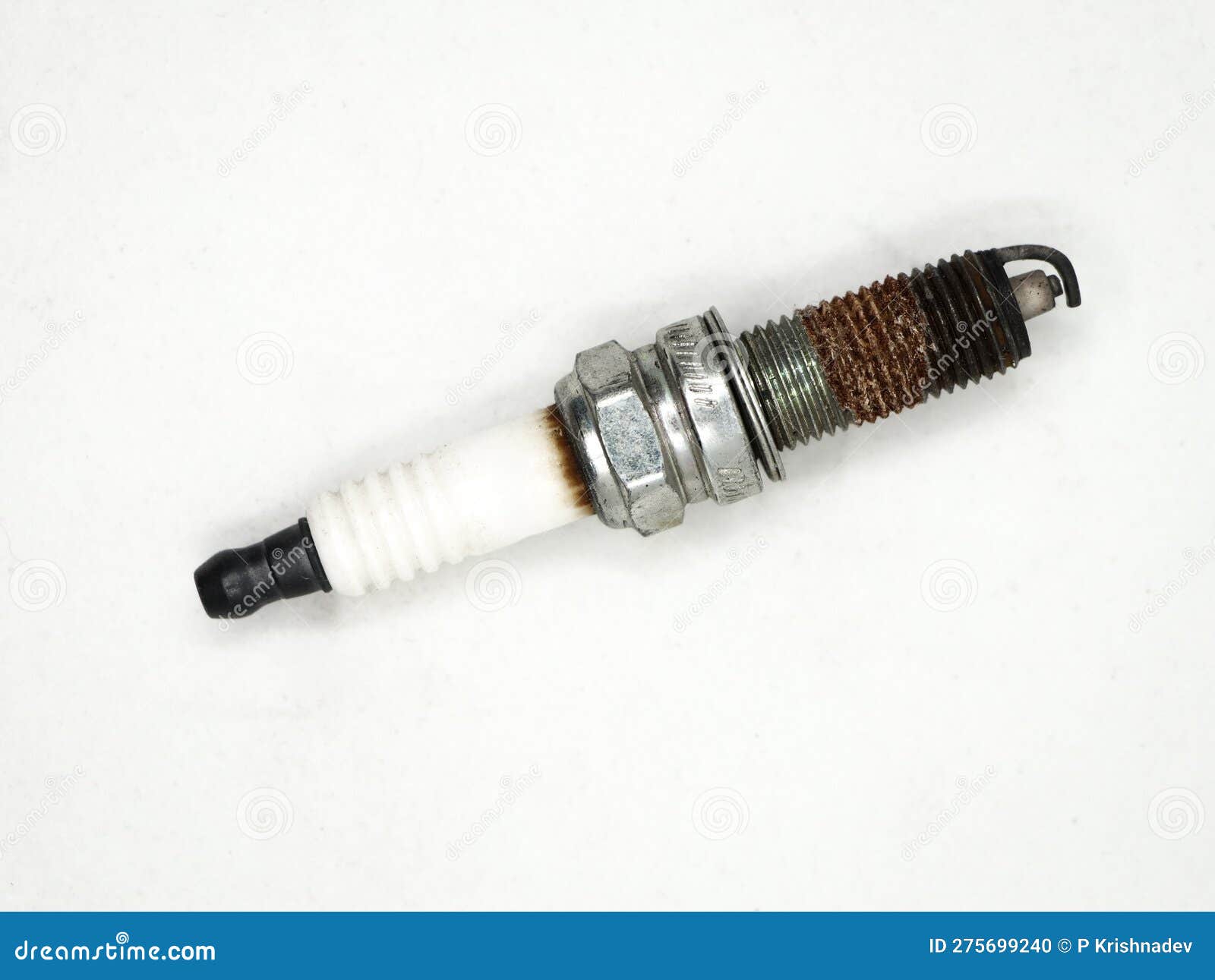 An Old Used Rusty Copper Spark Plug Stock Photo - Image of white ...