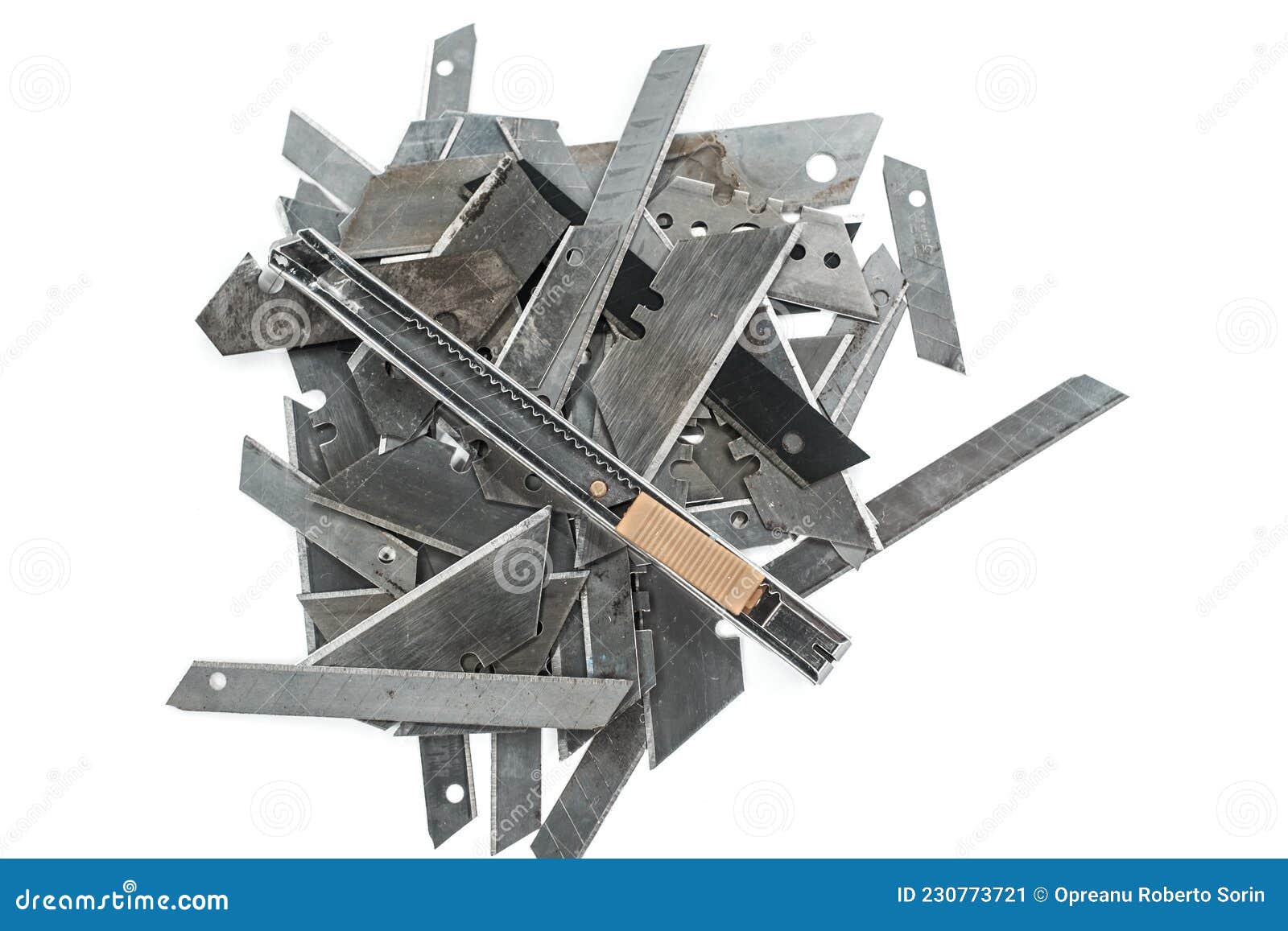 Old Used Rusty Cutter with Used Blades Stock Image - Image of element ...