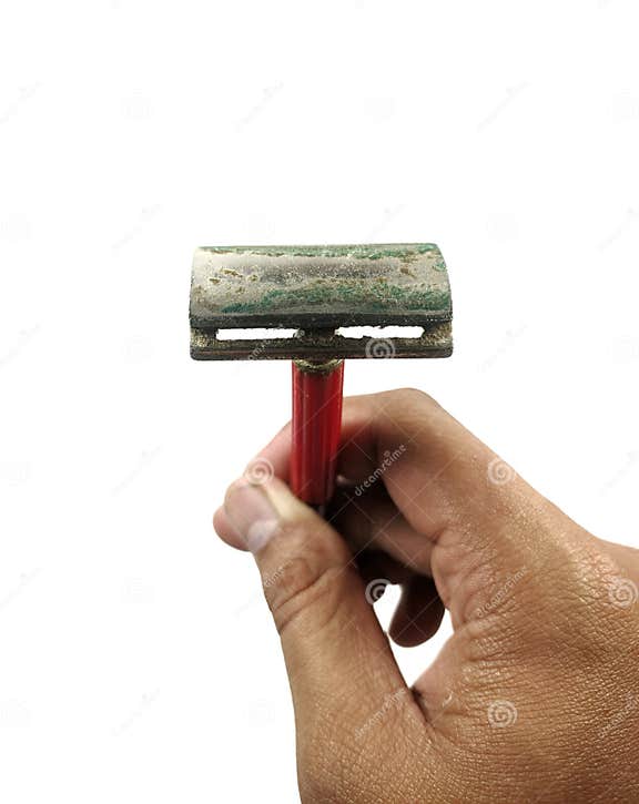 Old Used Rusty Razor on Isolated White Background Stock Image - Image ...