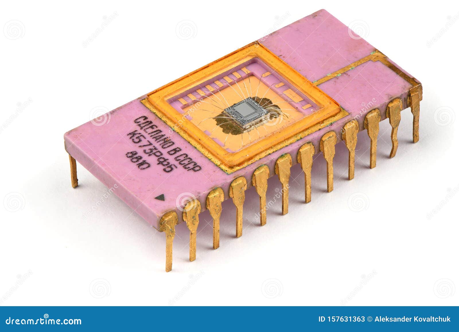Soviet-made microcircuit stock image. Image of element - 157631363