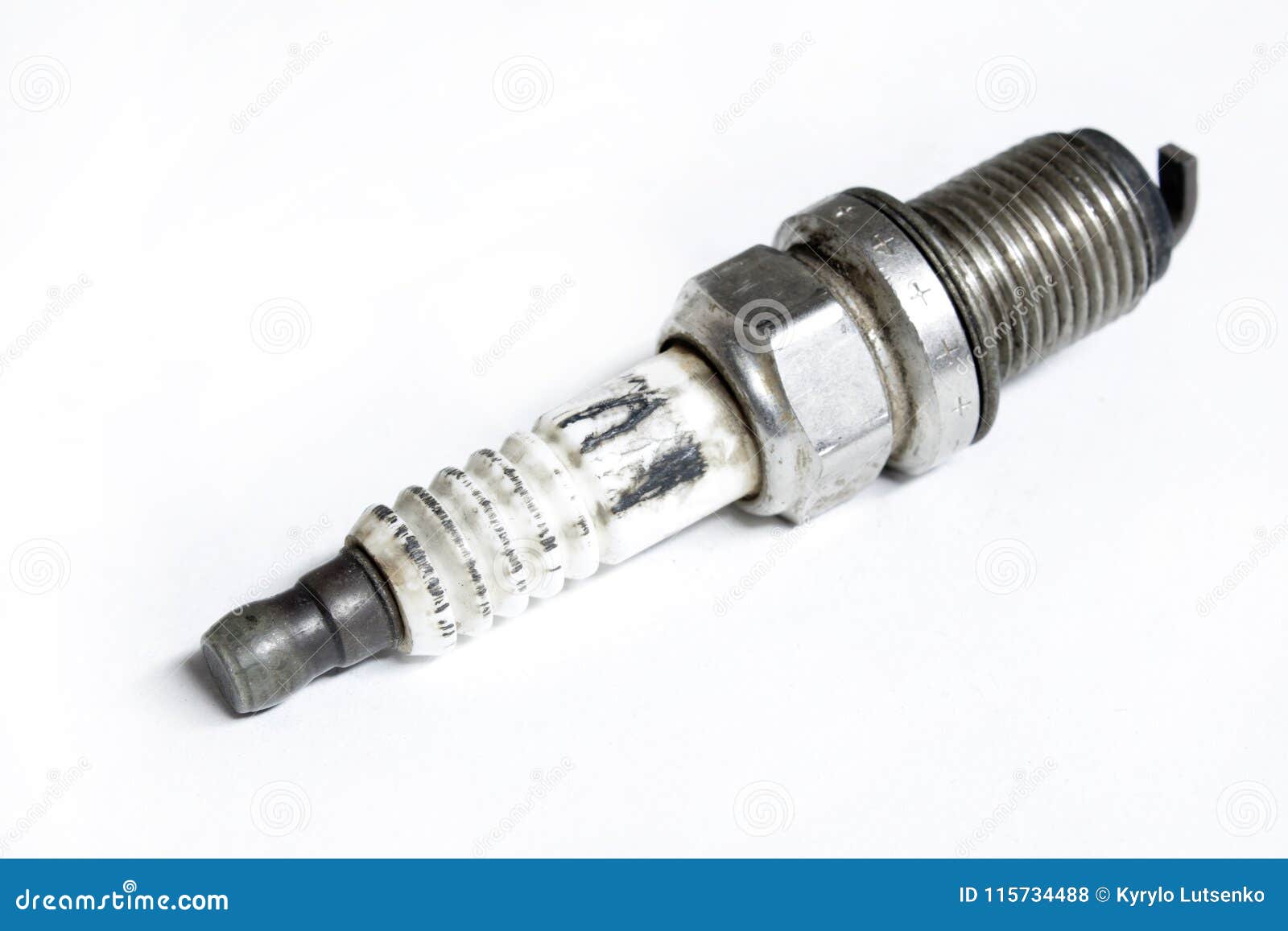 Old Used Spark Plug Isolated on White Stock Photo - Image of steel ...
