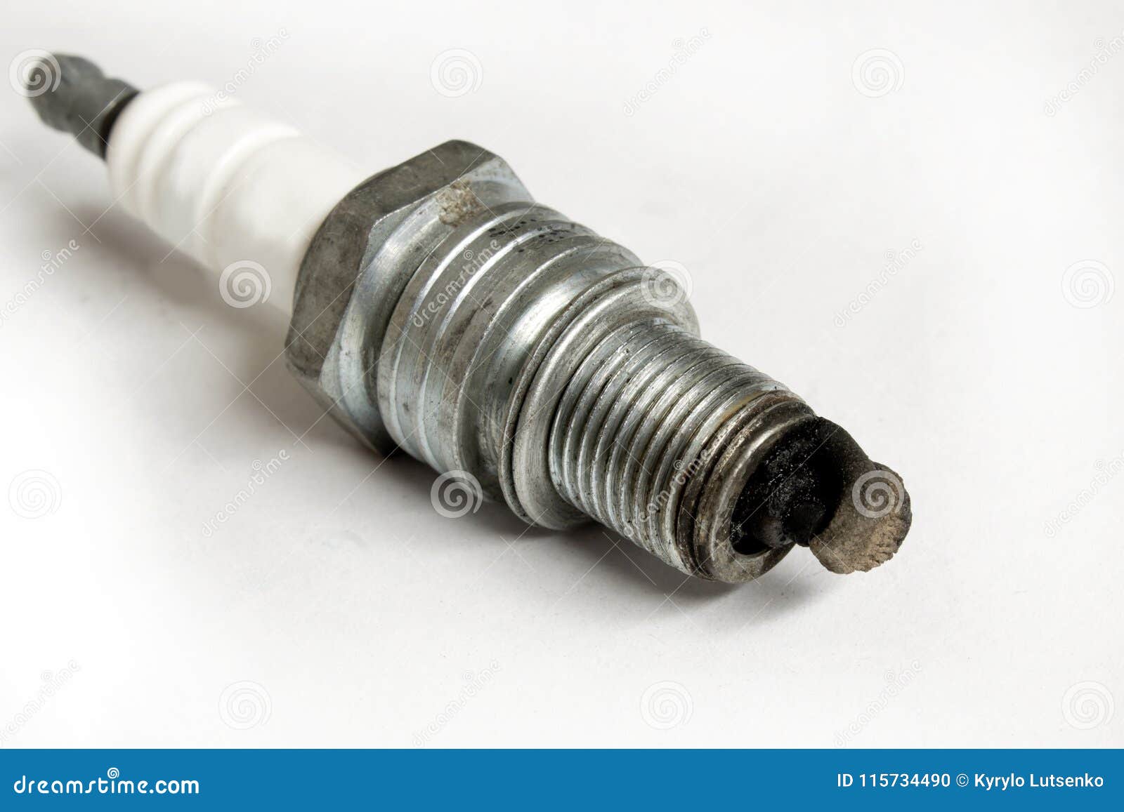 Old Used Spark Plug Isolated on White Stock Photo - Image of automobile ...