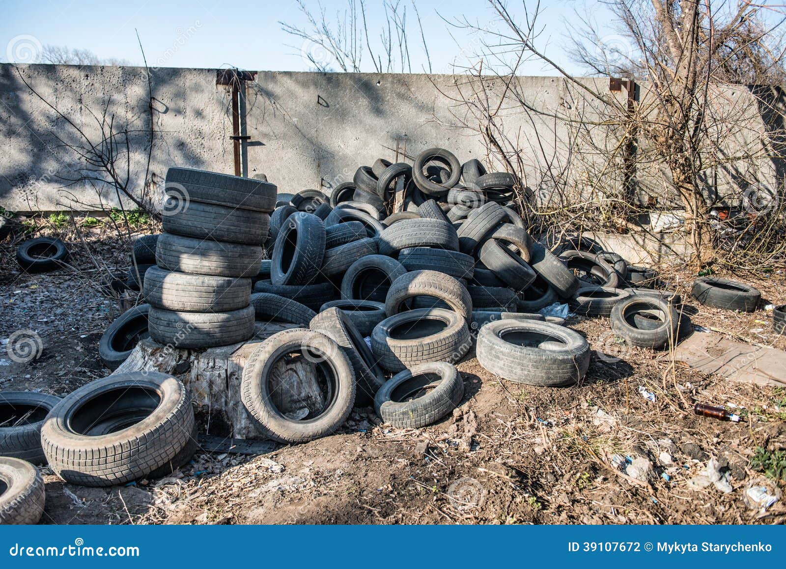 Old used tires dump stock photo. Image of discarded, rubbish - 39107672