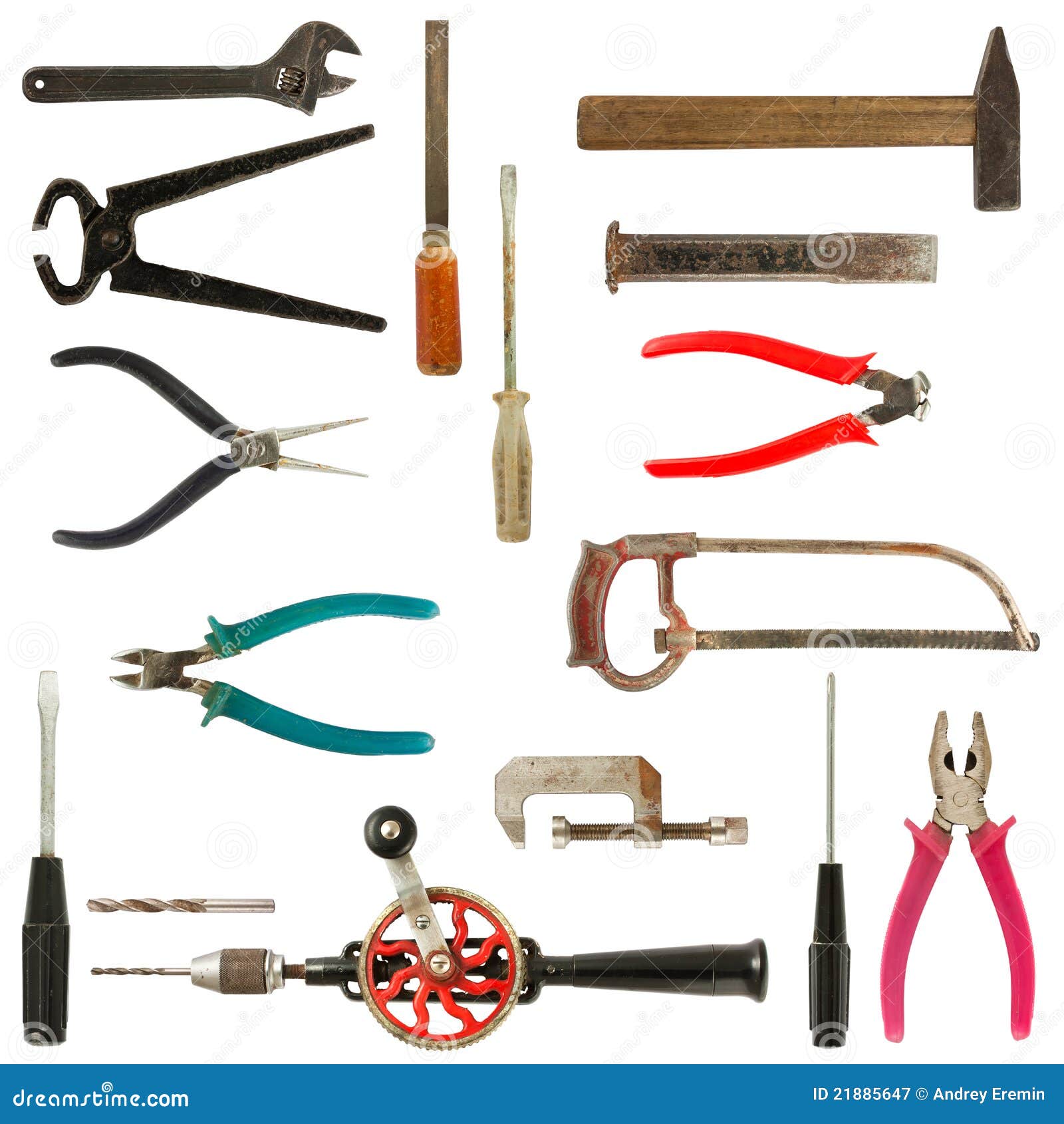 Old Used Tools Collection 2 Stock Image - Image of instrument, handle ...